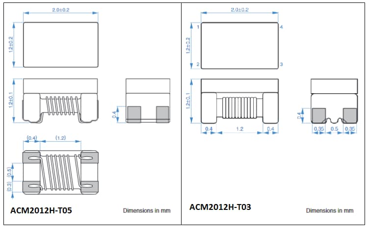 ACM2012H Series Common Mode Filters - TDK | Mouser ACM2012H Series Common Mode Filters - TDK | Mouser